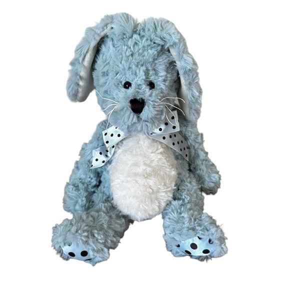 Pier 1 | Toys | Pier Imports Blue Bunny Rabbit Plush Polka Dot Bow Feet ...